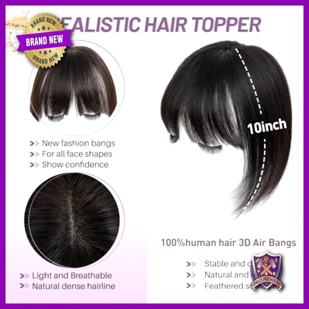 Accessories | Real Human Hair Topper With Bangs Swiss Lace Base For ...
